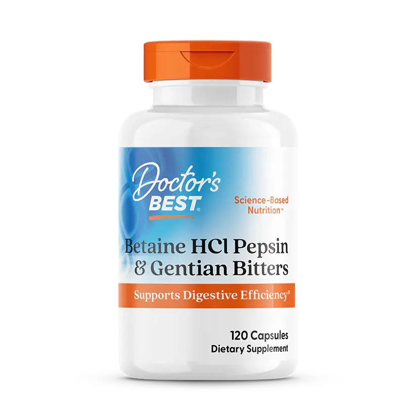 Doctor’s Best Betaine HCl with Pepsin & Gentian Bitters – In Pakistan ...