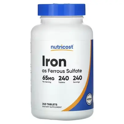 Nutricost Iron as Ferrous Sulfate 65 mg Tablets in Pakistan - Well Mart