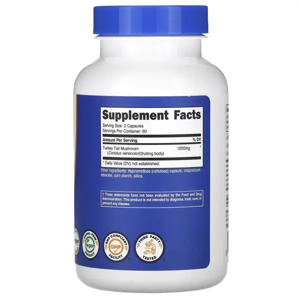 Nutricost Turkey Tail Mushroom 1200 mg Capsules In Pakistan - Well Mart