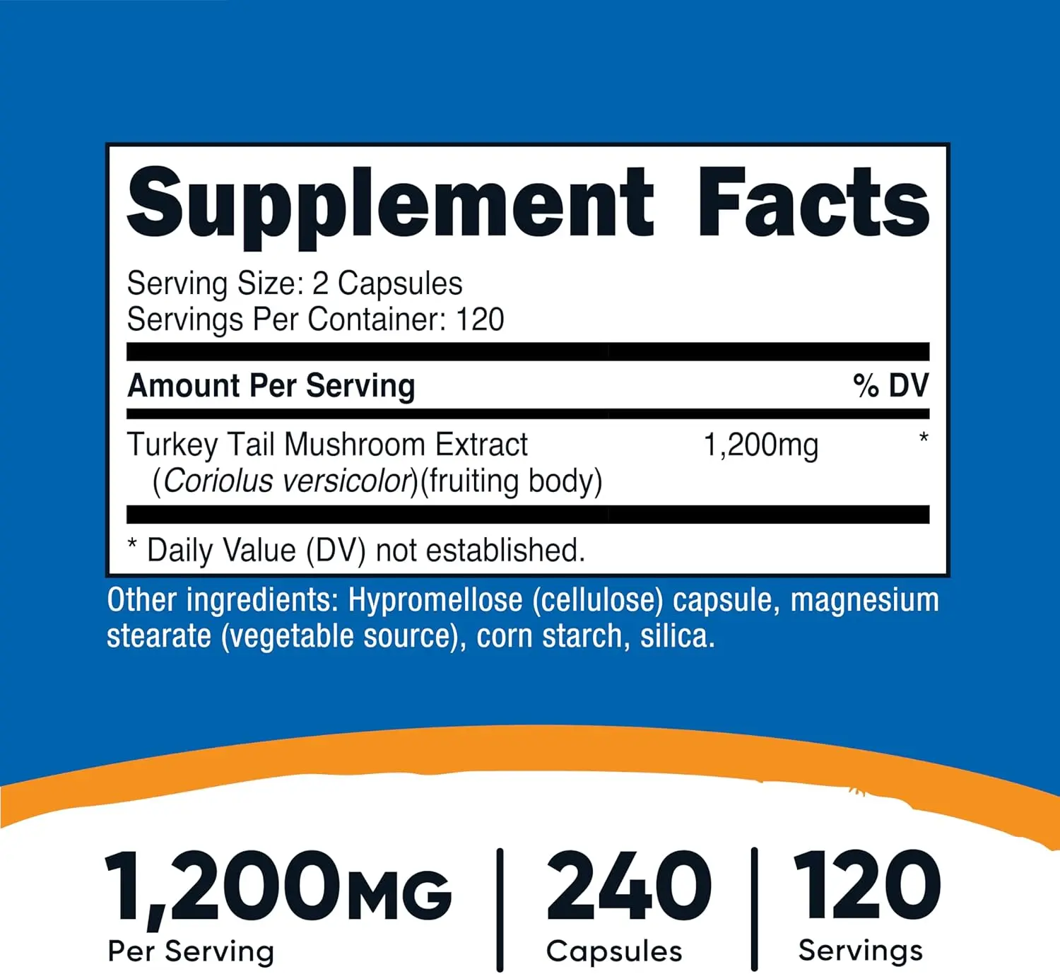 Nutricost Turkey Tail Mushroom 1200 mg Capsules In Pakistan - Well Mart