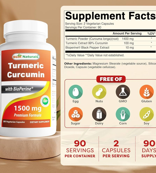 Best Naturals Turmeric Curcumin 1500mg Capsules In Pakistan